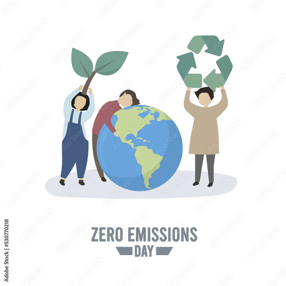 Zero waste concept, Typography vector design for logo, sticker, poster ...