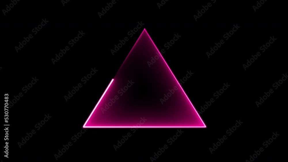 4k Neon Radial Concentric Triangle Animation Design. Triangle shape ...