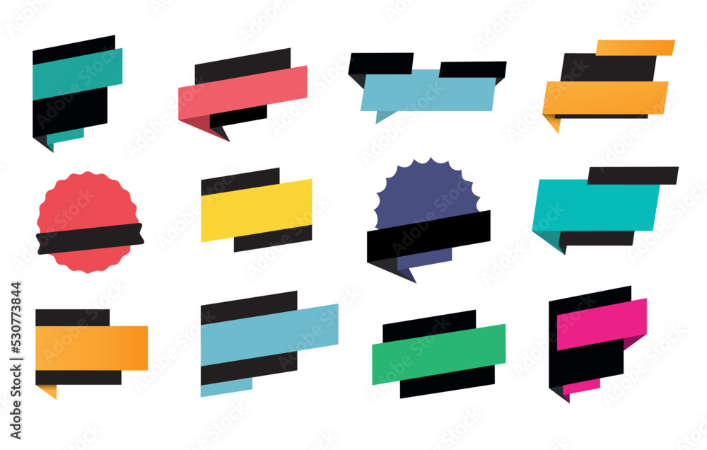 Multi color shopping labels collection. Sale or discount sticker ...