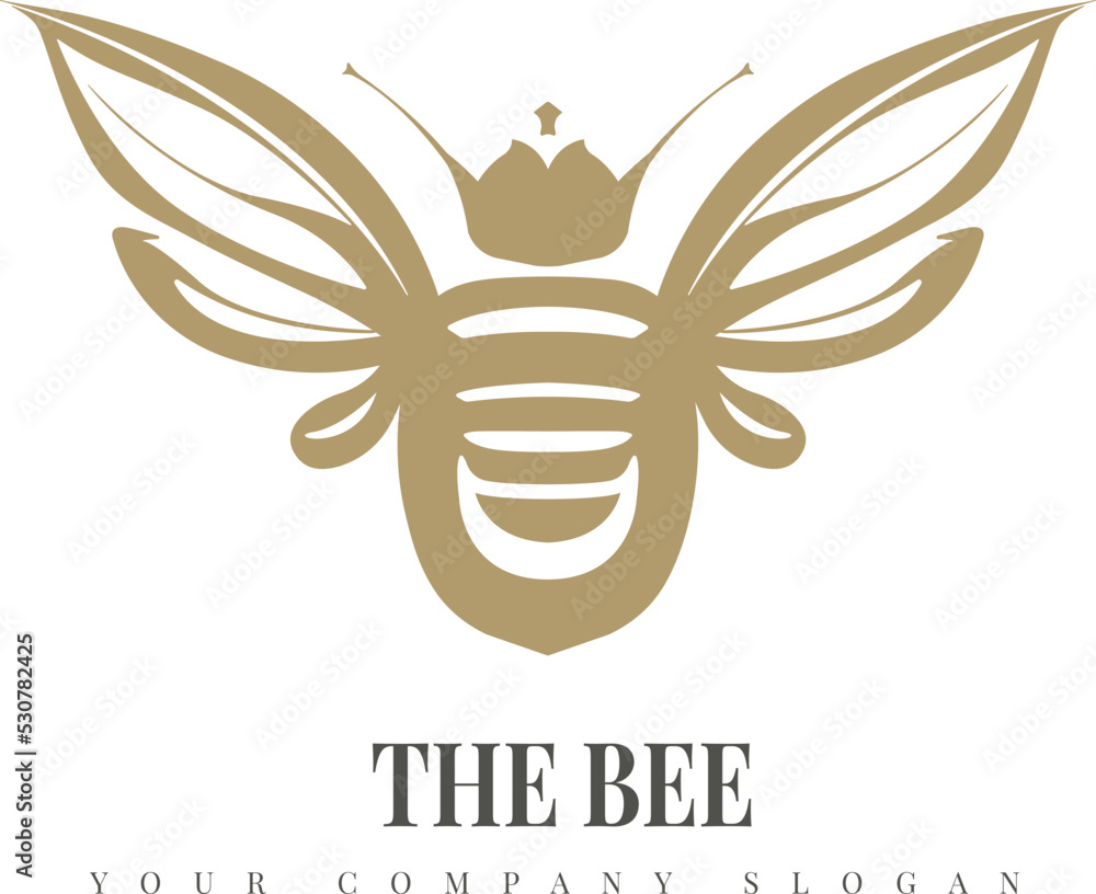 Bee logo design vector, bug bee design. Stock Vector | Adobe Stock