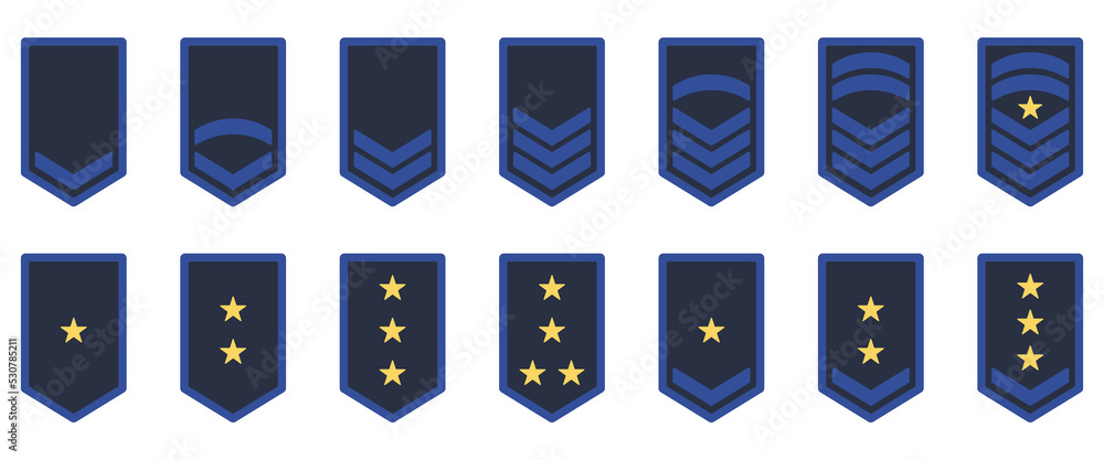 Army Rank Icon. Military Badge Insignia Green Symbol. Chevron Yellow ...