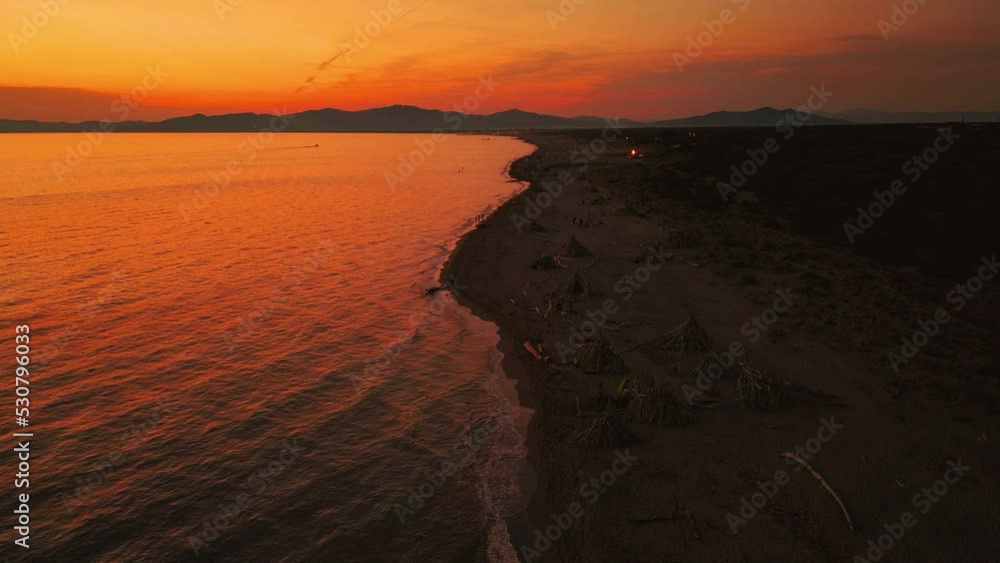 Tuscany seaside Cinemagraph seamless video loop in Italy by sunset in ...
