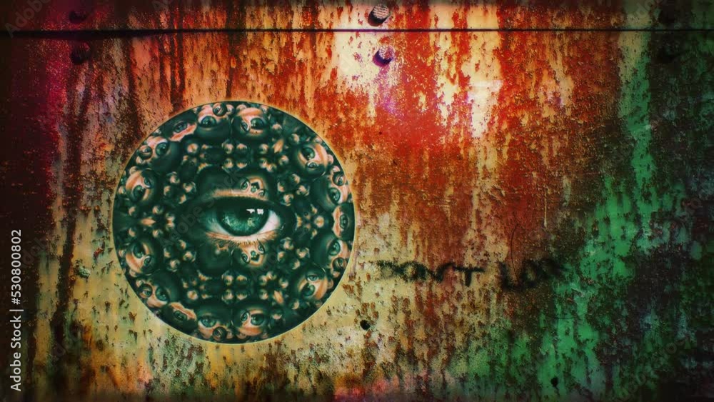 Creepy Eyes Bloody Box Hole Peep Zoom In Weird Scene. Scary creepy eyes ...