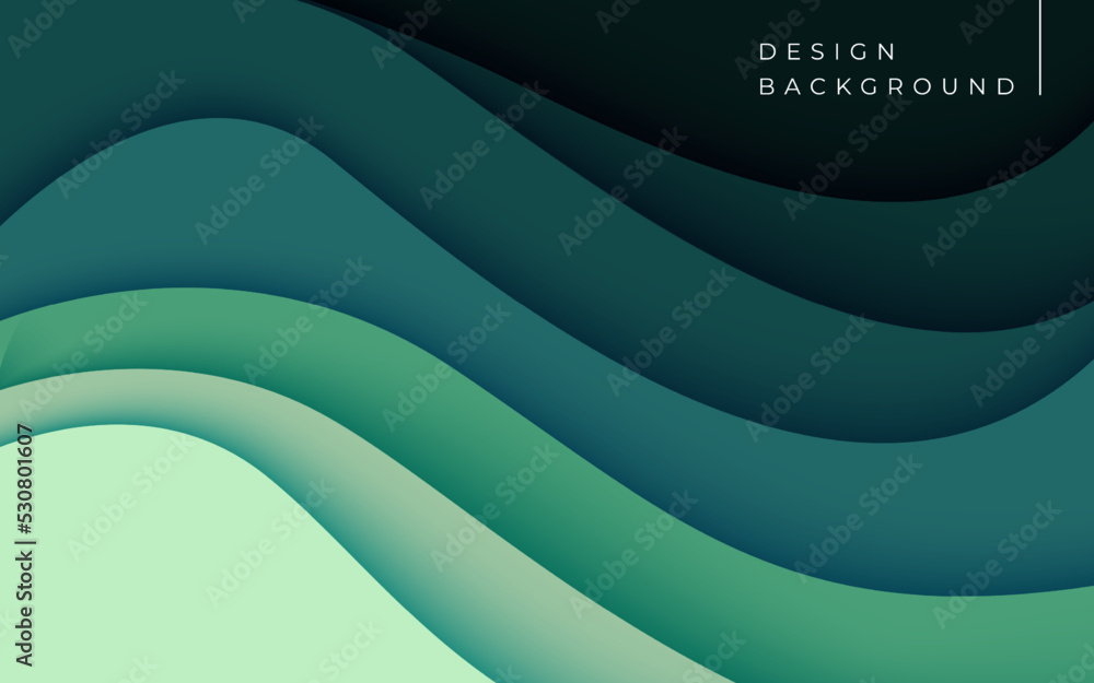 Multi layers green color texture 3D papercut layers in gradient vector ...