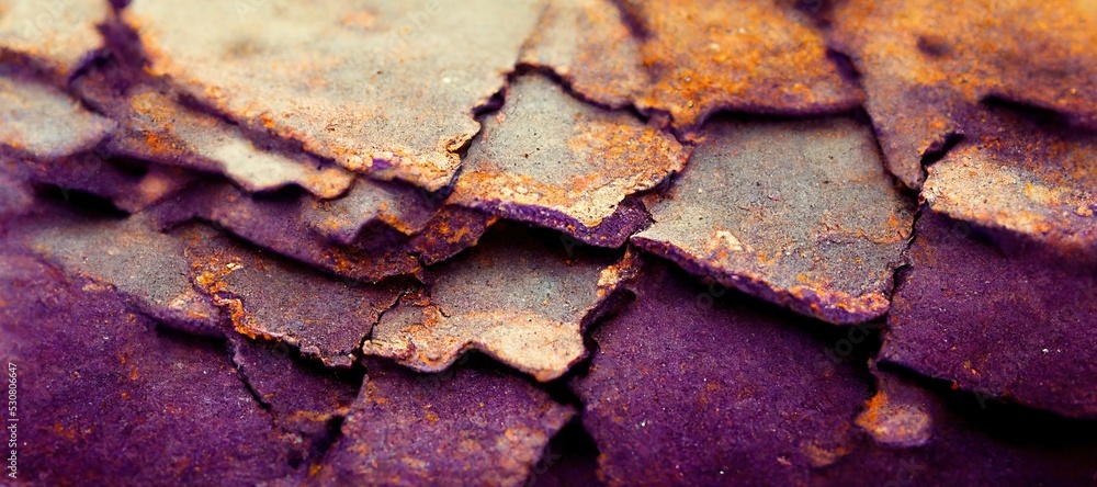Amethyst colored granite rock layers, highly detailed up close low ...