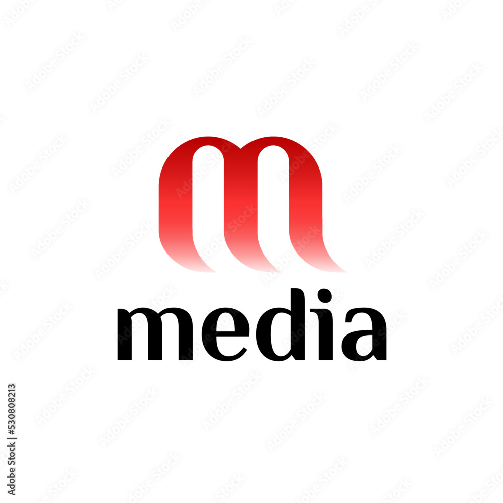 Vector logo design template for business. Media symbol. Letter M. Stock ...