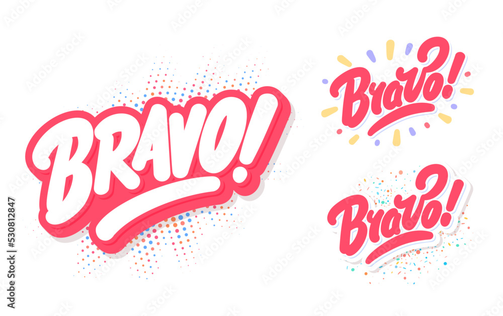 Bravo. Vector handwritten lettering words. Stock Vector | Adobe Stock