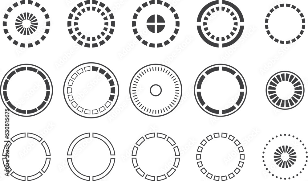 Round progress indicator set. Hud circle elements Stock Vector | Adobe ... Round progress indicator set. Hud circle elements Stock Vector | Adobe ...