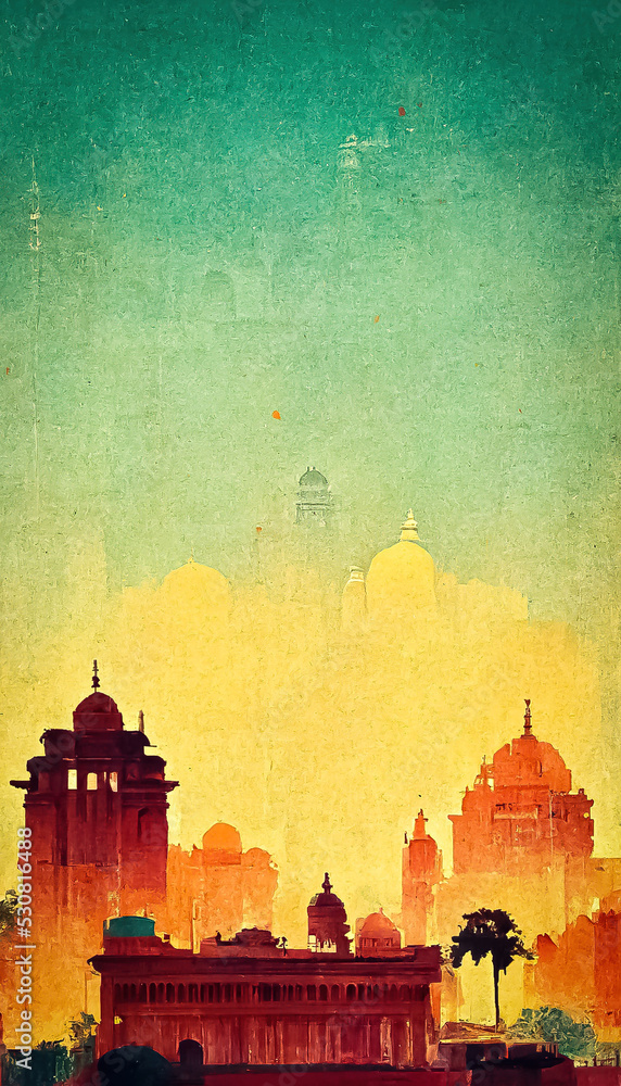 design for tourist poster or flyer, vintage style, about Indian ...