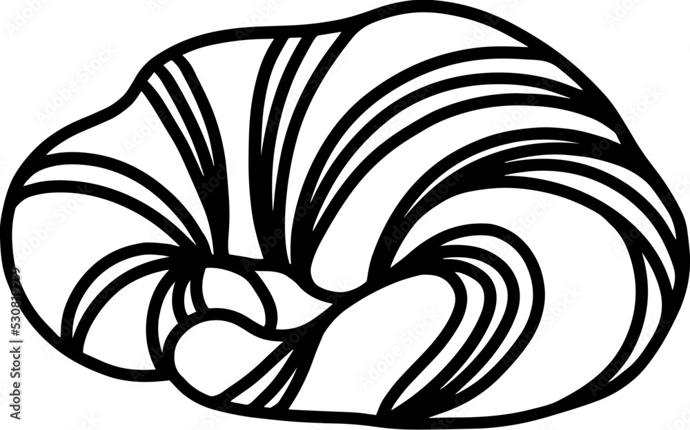 croissant line drawing outline Stock Vector | Adobe Stock