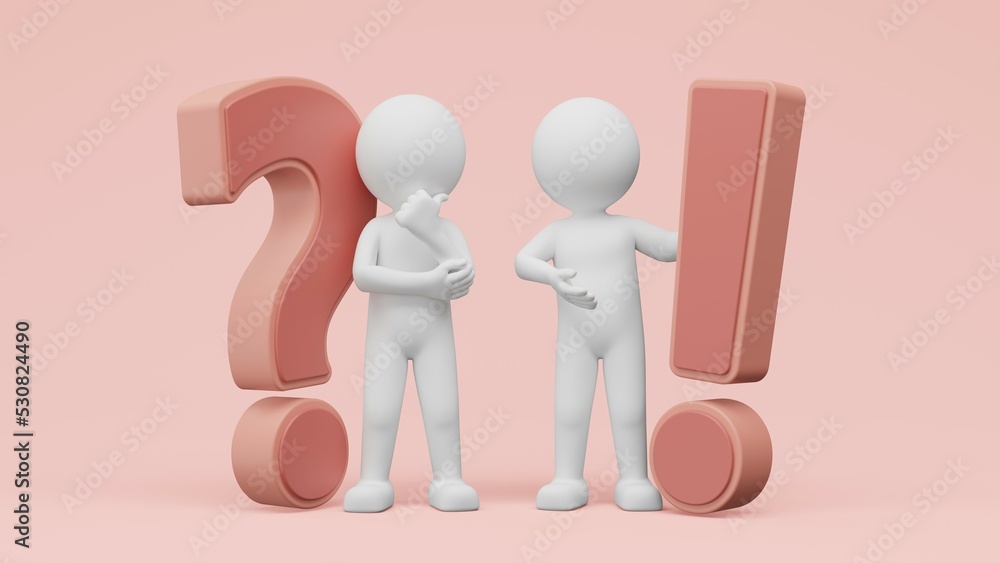 3D Männchen frage antwort Stock-Illustration | Adobe Stock