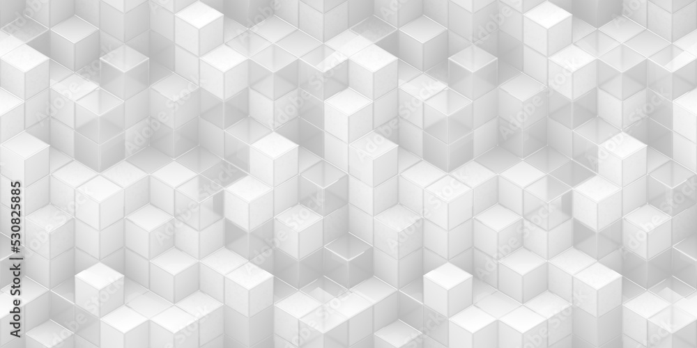 Seamless abstract minimal soft white isometric cubes background texture ...