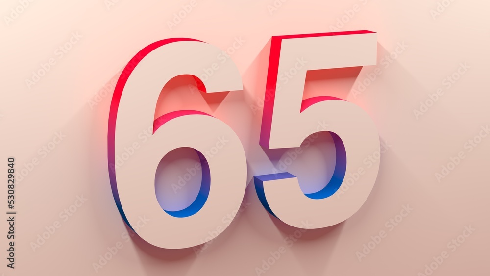 Sexy Light Corporate Number 65 Design With Blue Red Gradient Color On ...