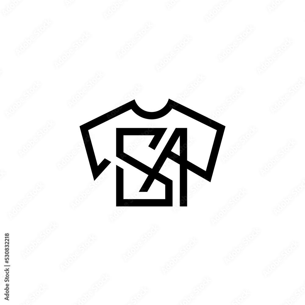 logo s a line clothes logo vector illustration isolated design Stock ...