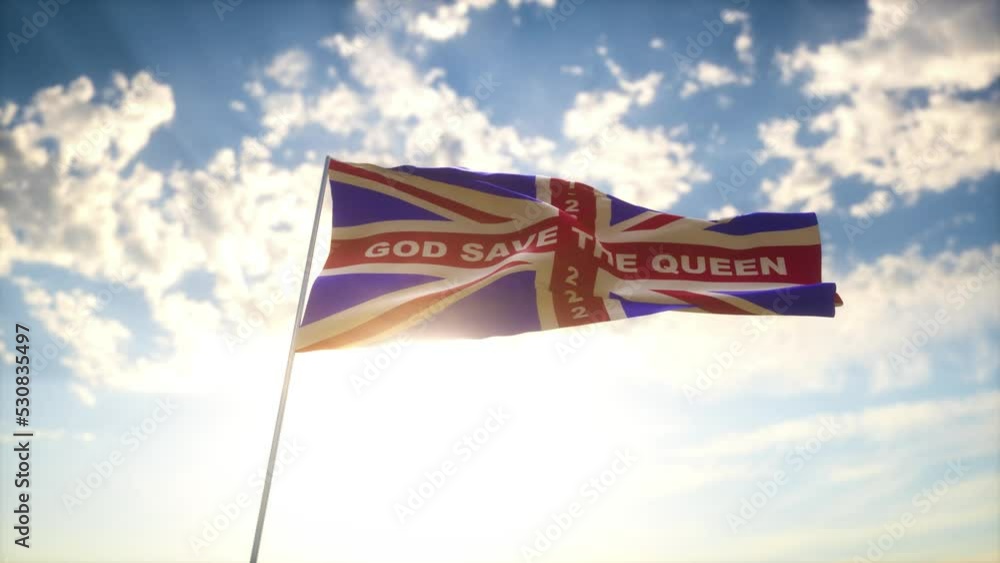 English flag in tribute to Queen Elizabeth II, after a 70 year reign ...