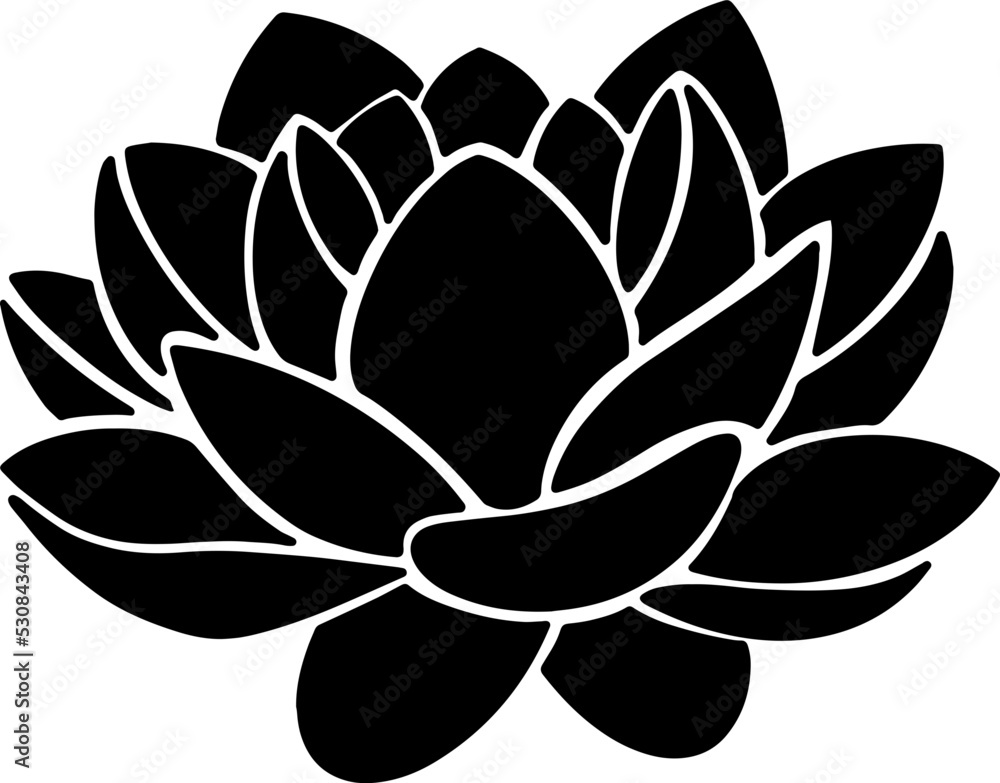 Lotus Flower Silhouette Vector