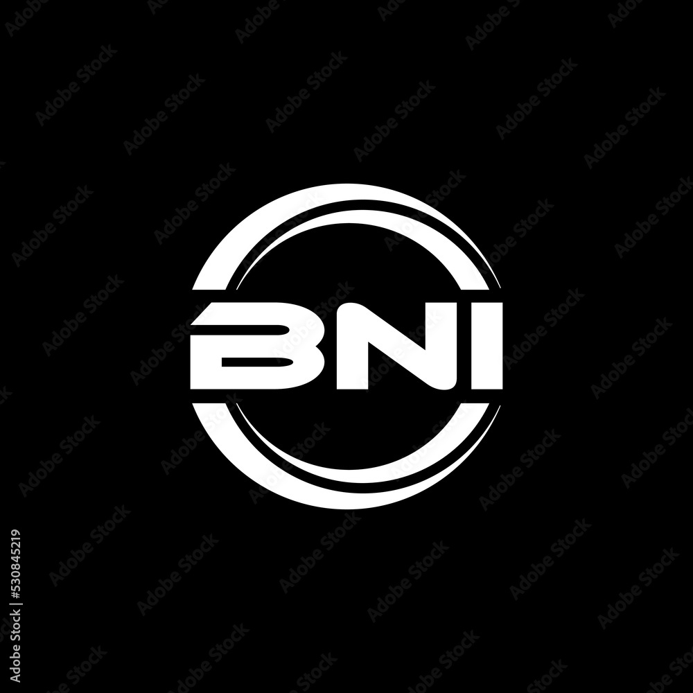 BNI letter logo design with black background in illustrator, vector ...