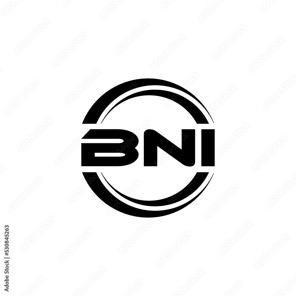 BNI letter logo design with white background in illustrator, vector ...