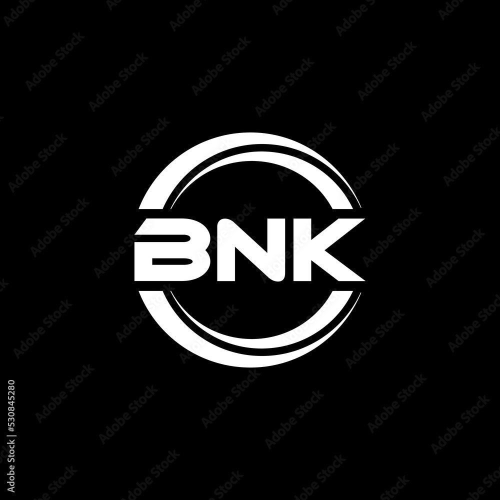 Vecteur Stock BNK letter logo design with black background in illustrator, vector logo modern ...