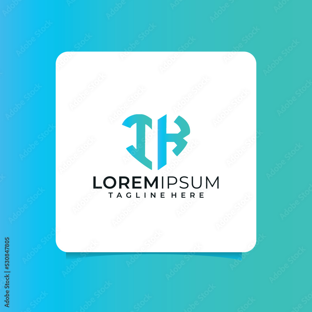 ik letter design for logo and icon.az typography for technology ...