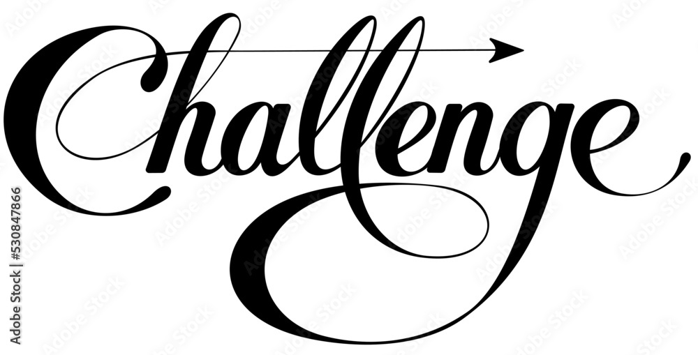 Challenge - custom calligraphy text Stock Vector | Adobe Stock