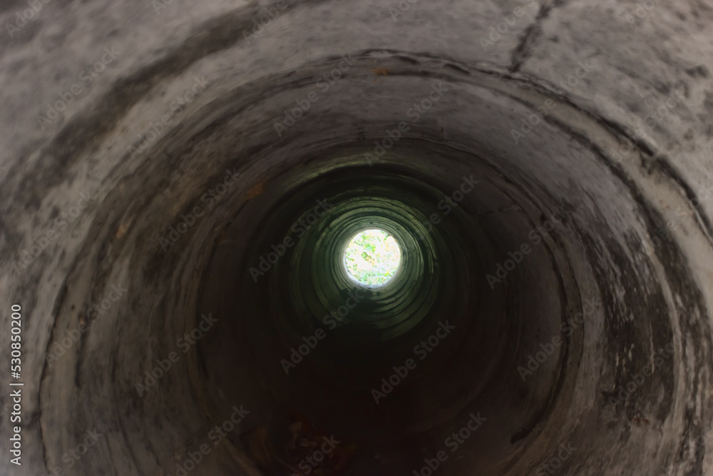 Concrete culvert, inside view. One-point perspective Stock Photo ...