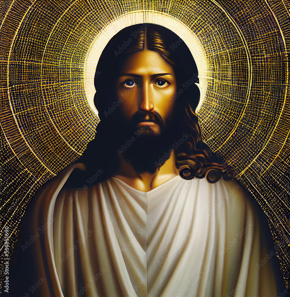 jesus in digital art Stock Illustration | Adobe Stock