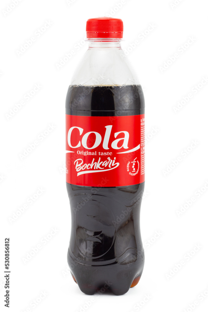 Krasnoyarsk, Russia - 15 September, 2022: Plastic bottle of fake Coca ...