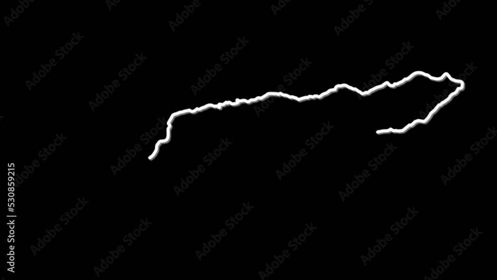 East Timor map, country territory outline self drawing animation. Line ...