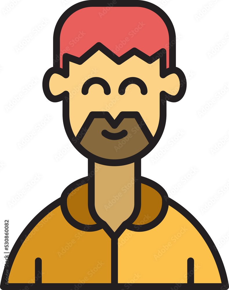 beard man character avatar illustration Stock Illustration | Adobe Stock