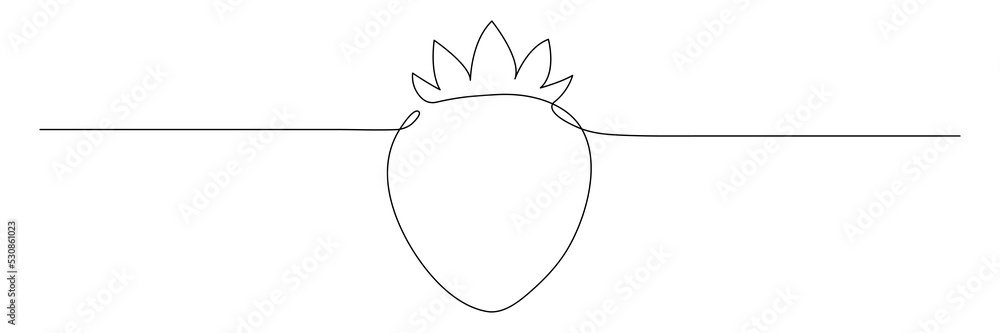Strawberry continuous one line drawing. Hand drawn linear strawberries ...