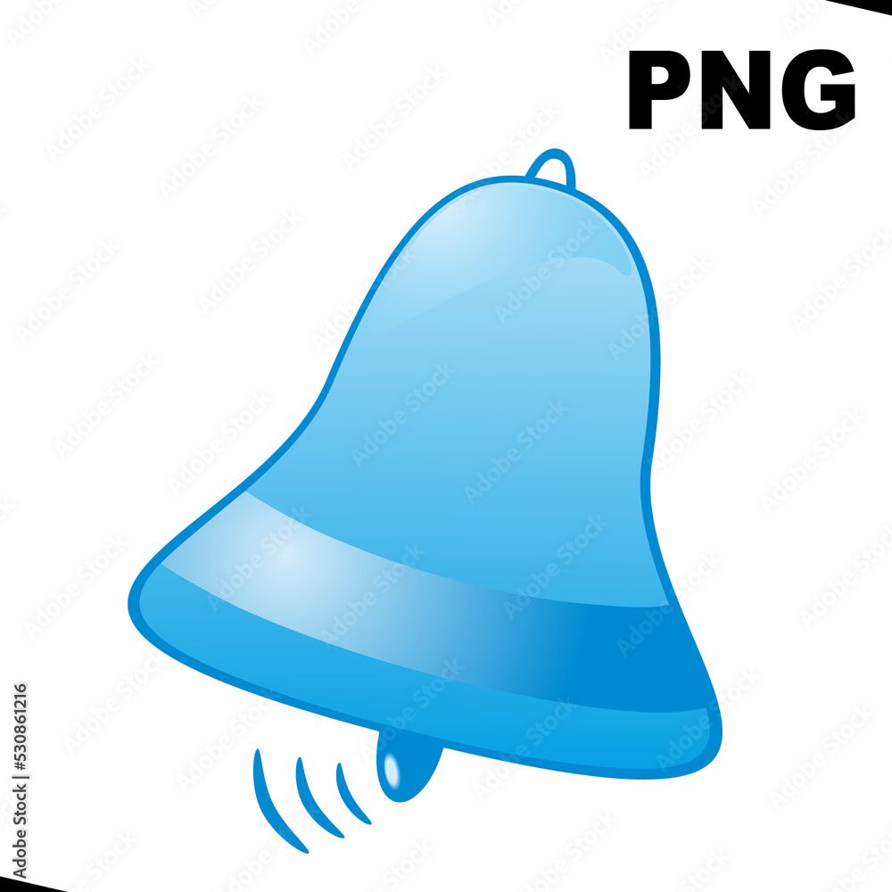 Blue vector bell. PNG format Stock Illustration | Adobe Stock