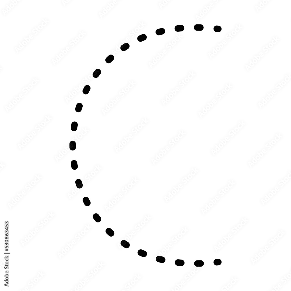 Tracing Alphabet letter C prewriting dotted line element for ...