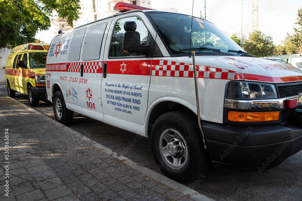Rishon Lezion, Israel – 14 September 2022. Magen David Adom ambulance ...