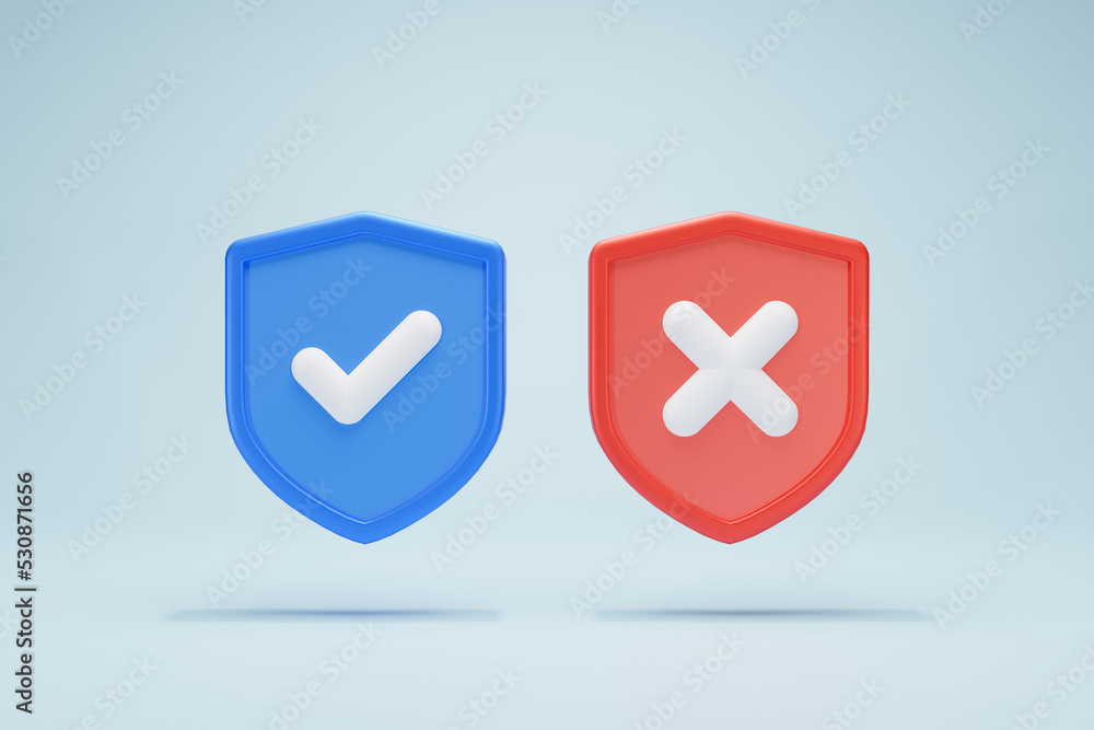 3D Rendering Safety concept. Protection, safety, defense security ...