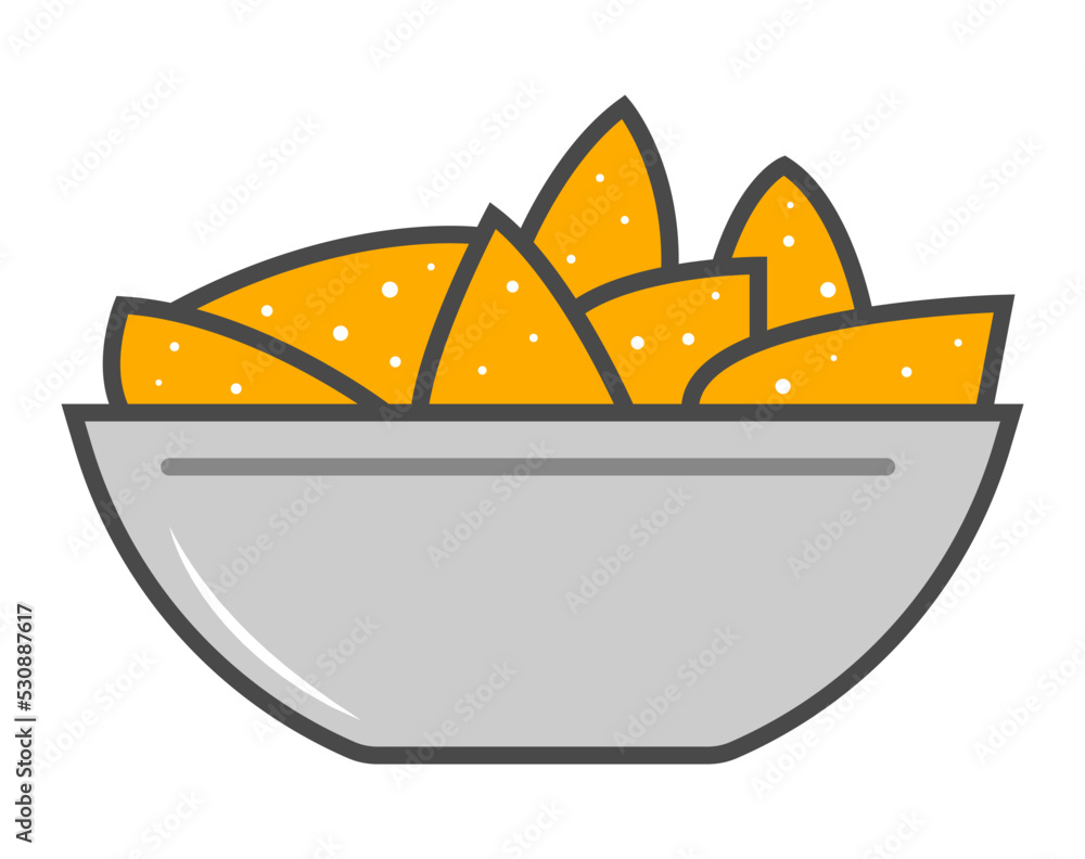 Nacho cheese vector illustration isolated on white background. Cafe or ...