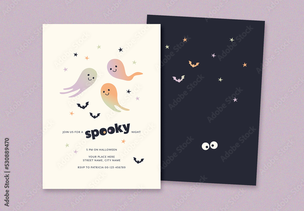 Halloween Card Layout Stock Template | Adobe Stock