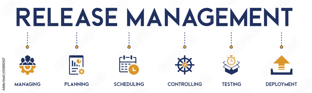 Release management banner web icon vector illustration concept with ... Release management banner web icon vector illustration concept with ...