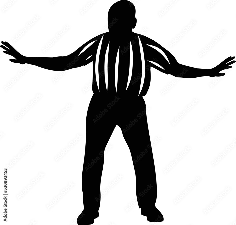 Silhouette Referee in Black and White Vector Illustration Stock Vector ...