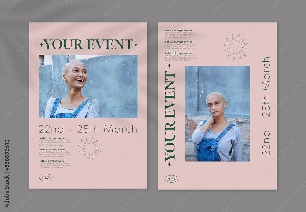 Minimal Pink Poster Design Layout Stock Template | Adobe Stock