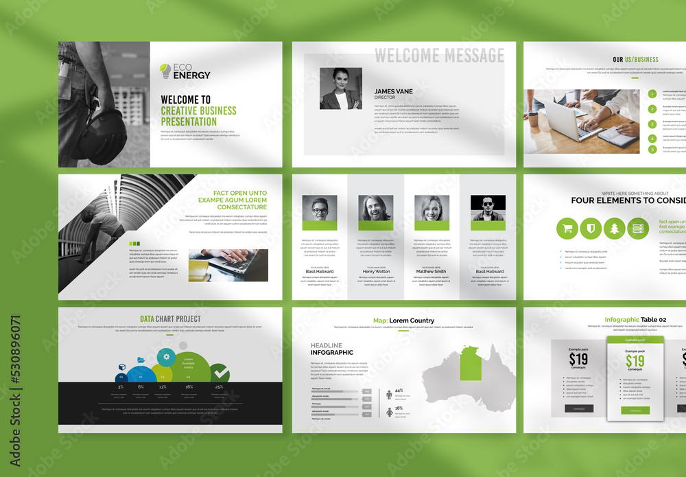 Clean Presentation Layout Stock Template | Adobe Stock