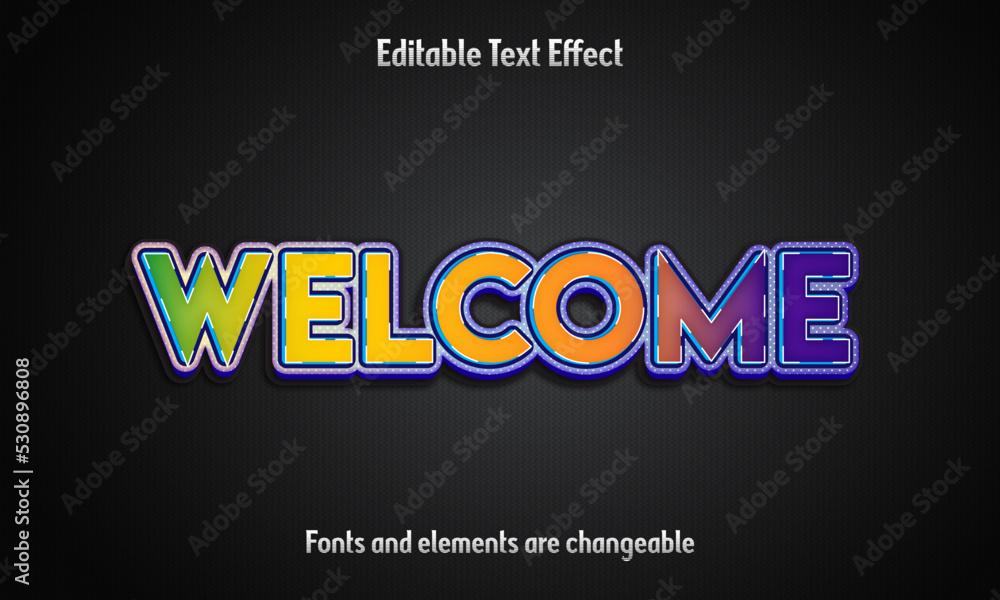 Editable Welcome Text Ai file Stock Vector | Adobe Stock