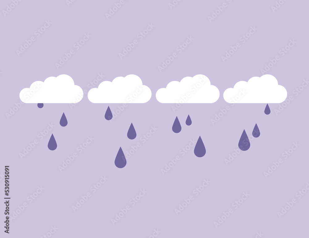 Rain cloud sequence. Rain drops falling. Animated gif. Icon series ...