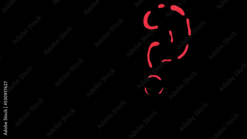 Question mark. 9 cartoon hand-drawn elements in 2d. Animation of the ...