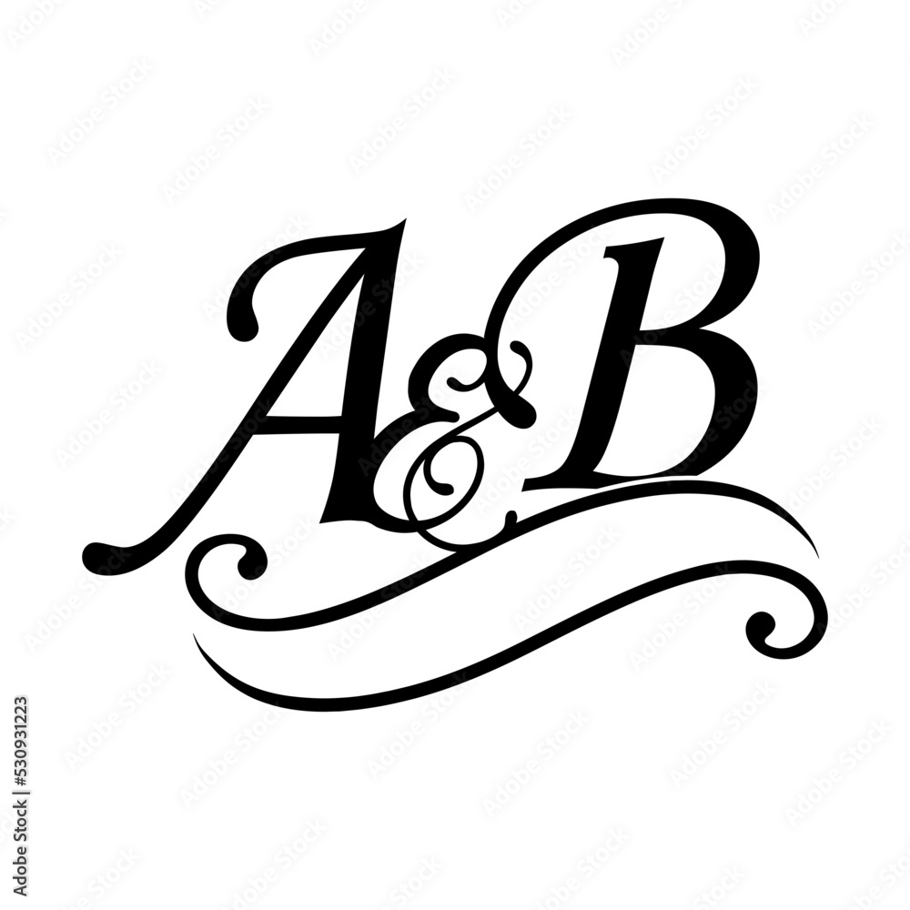 ba, ab, Calligraphic signature icon. Wedding Logo Monogram. modern ...