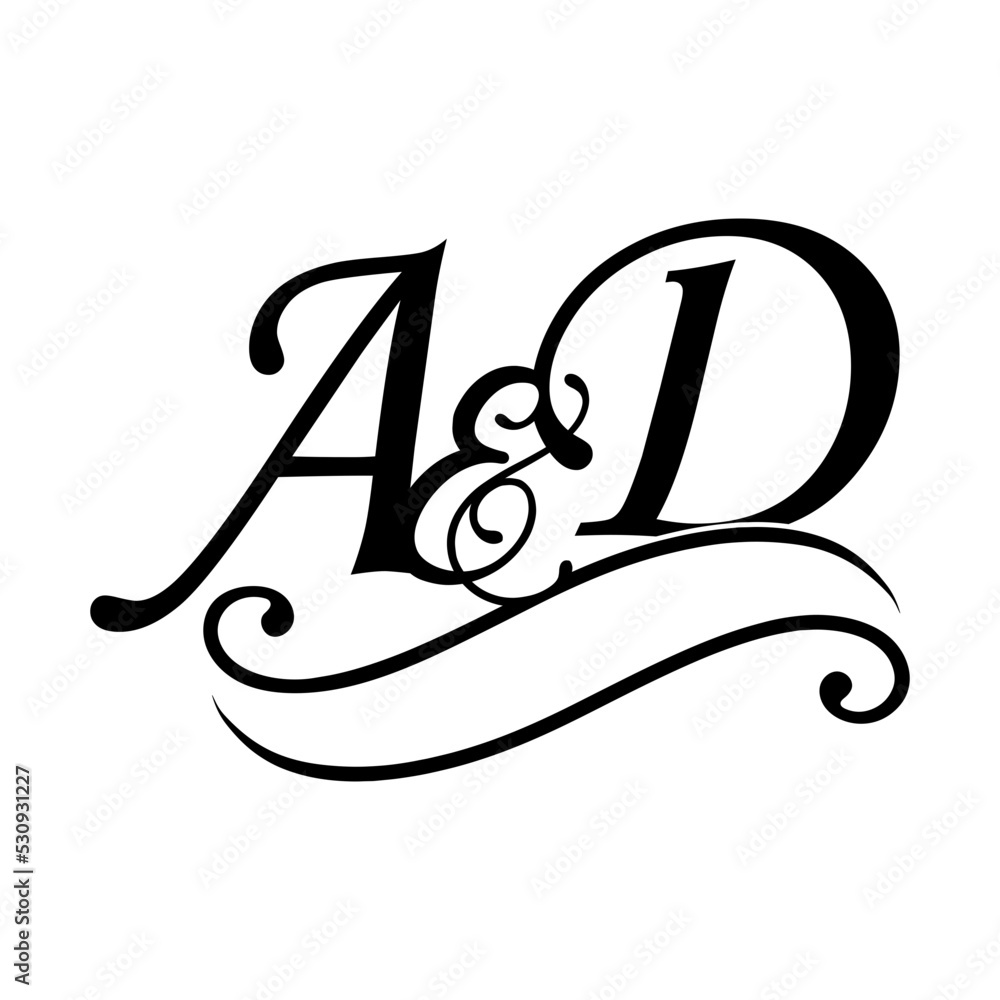 da, ad, Calligraphic signature icon. Wedding Logo Monogram. modern ...