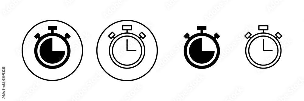 Stopwatch Icon Vector Timer Sign And Symbol Countdown Icon Period Of Time Stock Vector