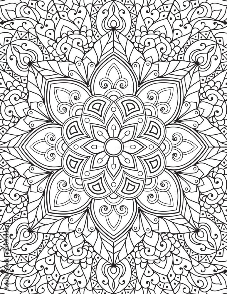 Mandala Coloring Pages, Hand Drawn Mandala Coloring Pages For Adult ...
