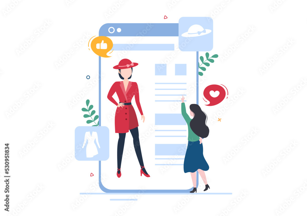 Model Portfolio Template Hand Drawn Cartoon Flat Illustration with ...