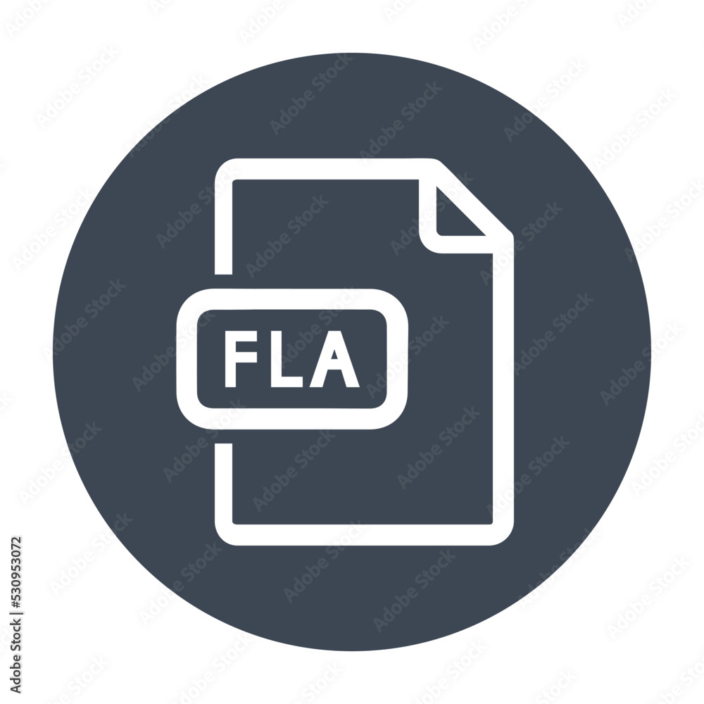 FLA File format icon Stock Vector | Adobe Stock